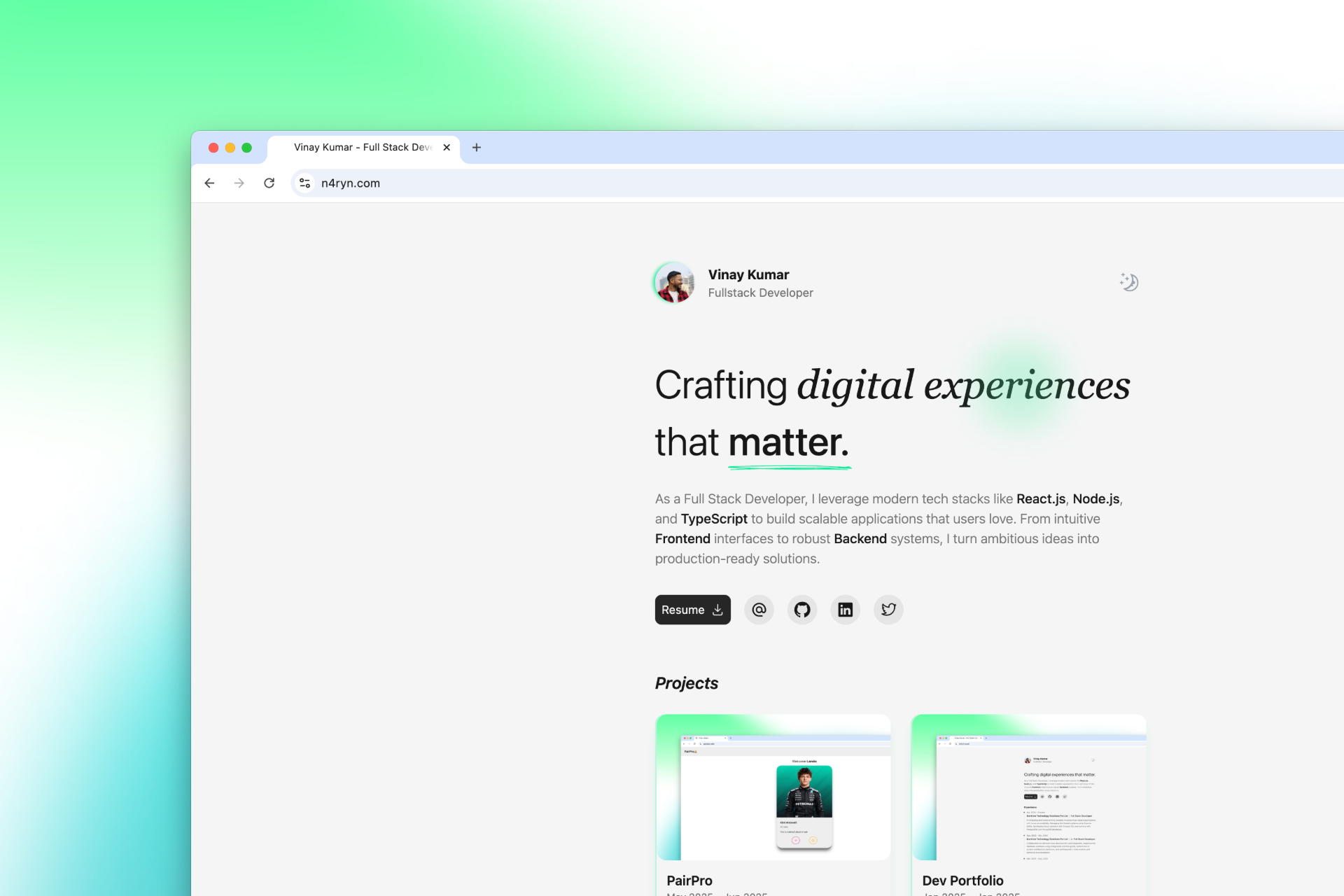 Vinay Kumar - Full Stack Developer